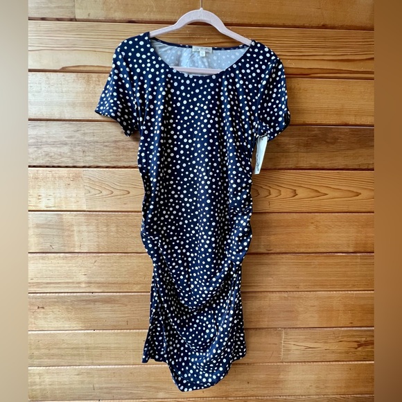 nine britton | Dresses | Nwt Nine Britton Large Navy Blue And White ...